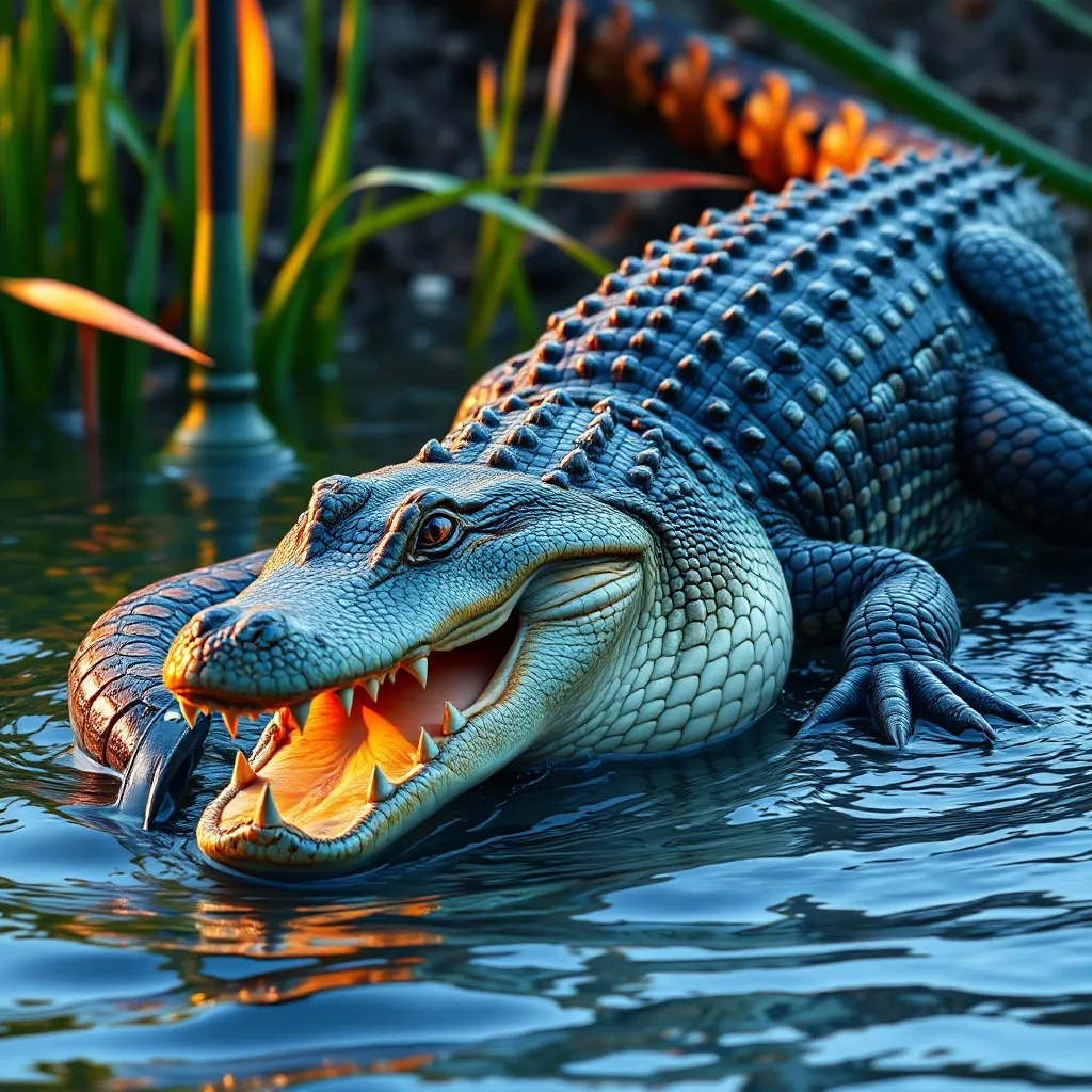 Massive Alligator Takes Down 18-Foot Invasive Python : MysteryLores