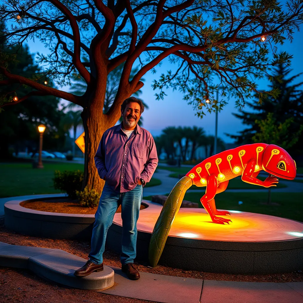 Creative Fresno Nightcrawler Statue Unveiled by Artist : MysteryLores