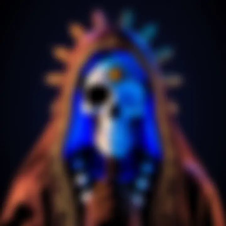 Meaning Behind Half Blue and Half Black Santa Muerte : MysteryLores
