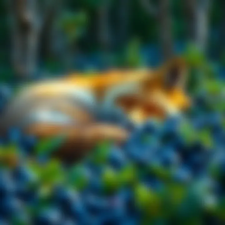Sleeping Fox in Blueberry Forest Art Series by Natalie : MysteryLores