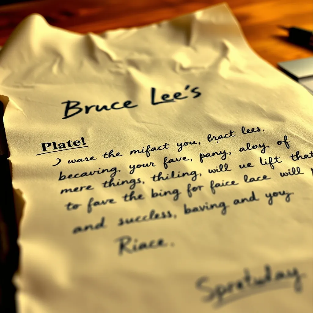 Bruce Lee's Ambitious Manifestation Letter to Himself : MysteryLores