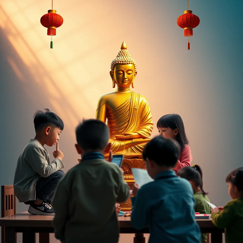 Buddha Statue Enhances Learning in Buddhist Daycare : MysteryLores