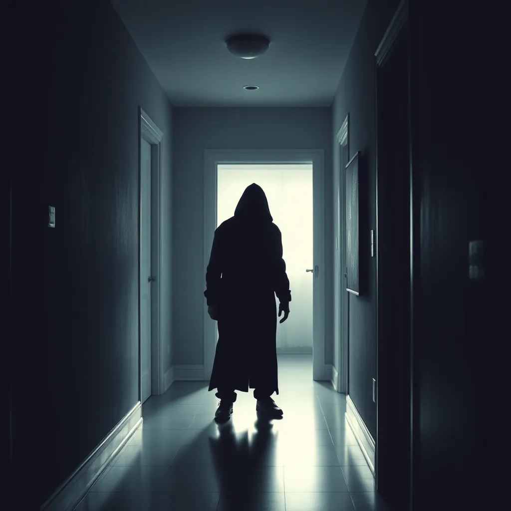 Chilling Encounter: Dark Figure Spotted in Hallway : MysteryLores