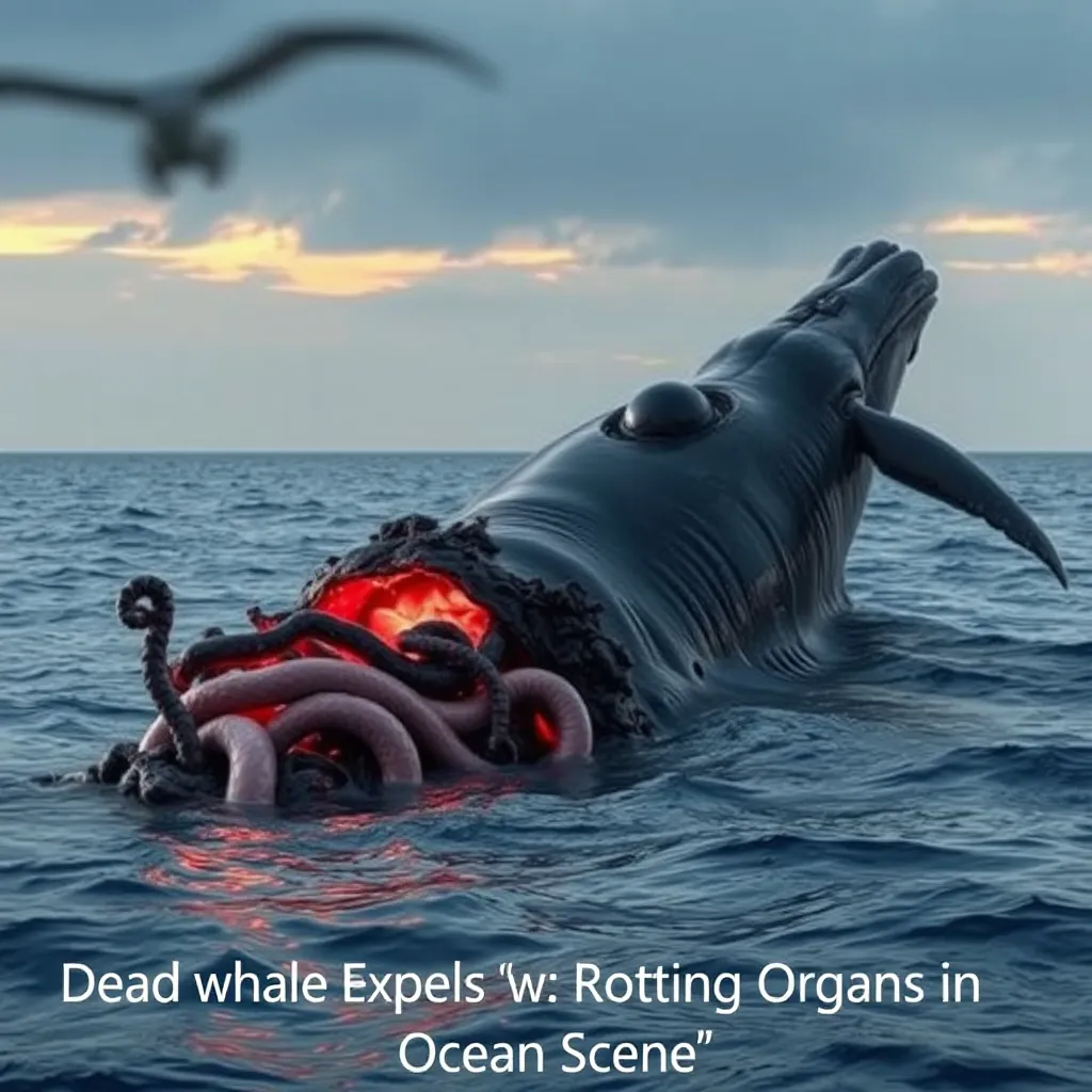 Dead Whale Expels Rotting Organs in Ocean Scene : MysteryLores