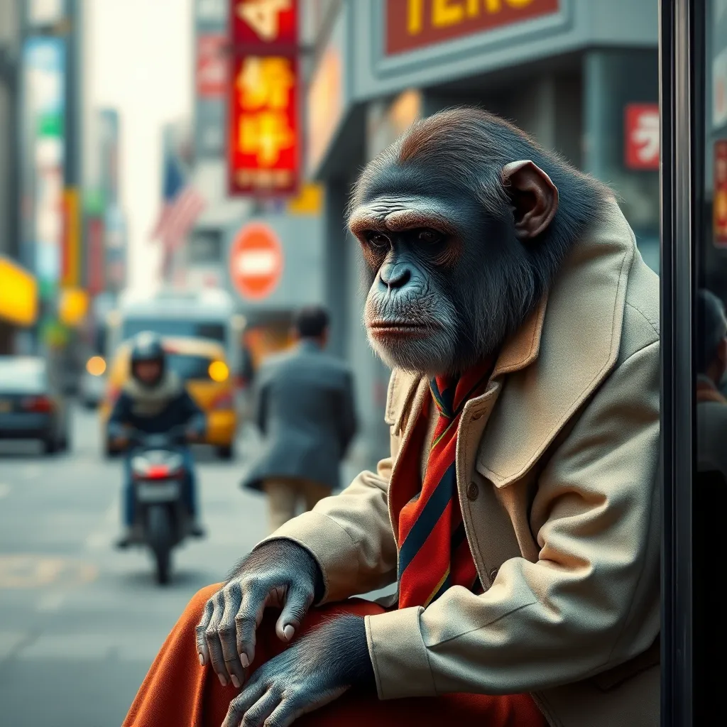 Domesticated Ape Faces Harsh Reality of Modern Life : MysteryLores