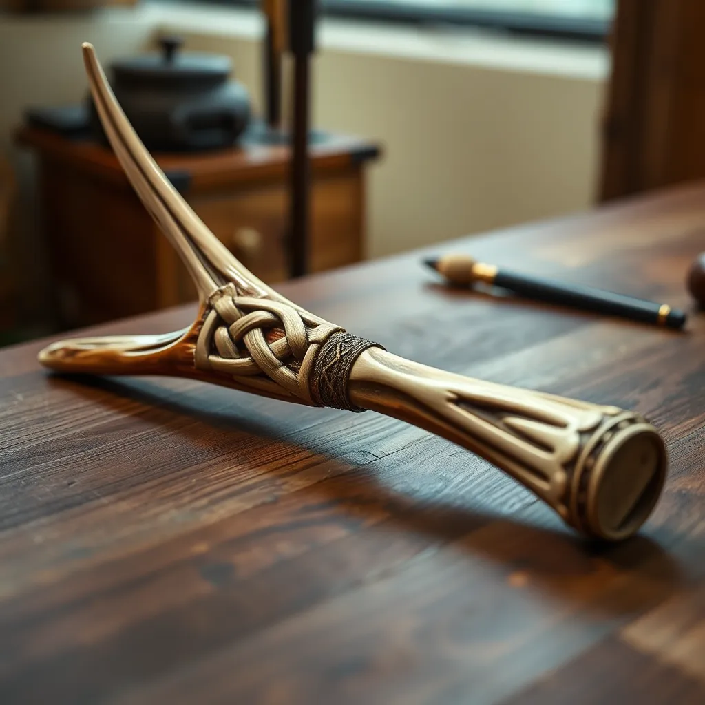 Hand-Carved Deer Antler Hair Stick Inspired by Celtic Knots : MysteryLores