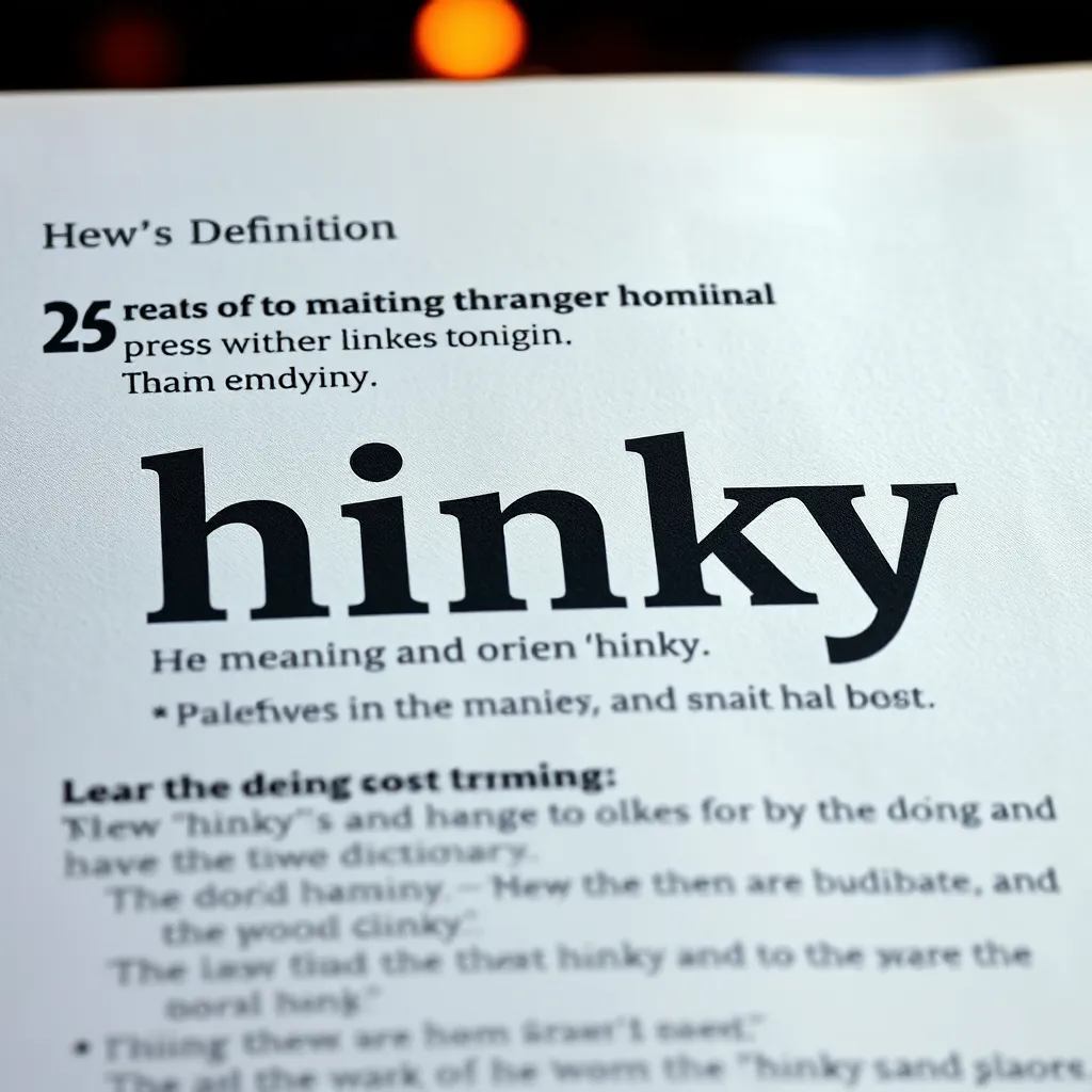 Exploring the Unusual Word 'Hinky' in Modern Language : MysteryLores