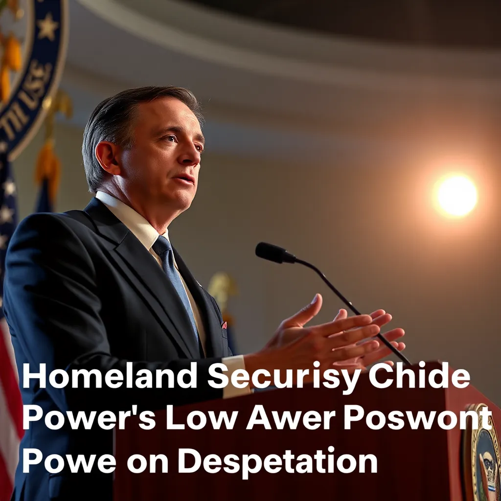 Homeland Security Chief Affirms President's Power on Deportation : MysteryLores