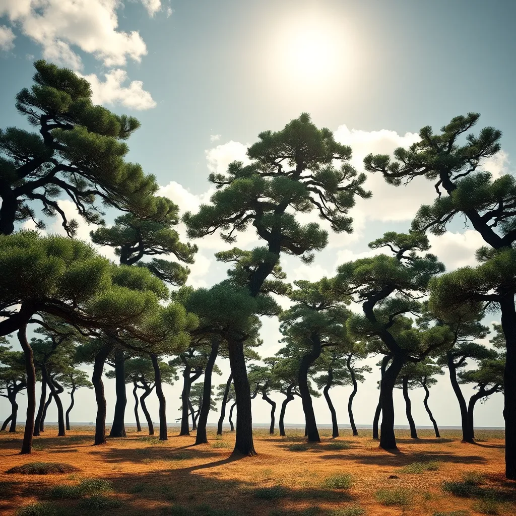 Discover the Unique Leaning Shape of Wind-Bent Trees : MysteryLores