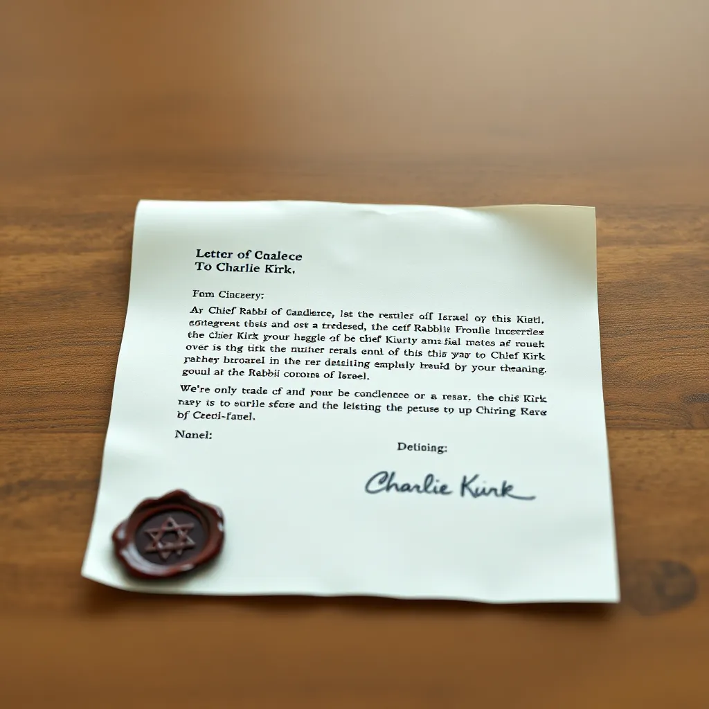 Chief Rabbi of Israel's Condolences to Charlie Kirk Before Death ...