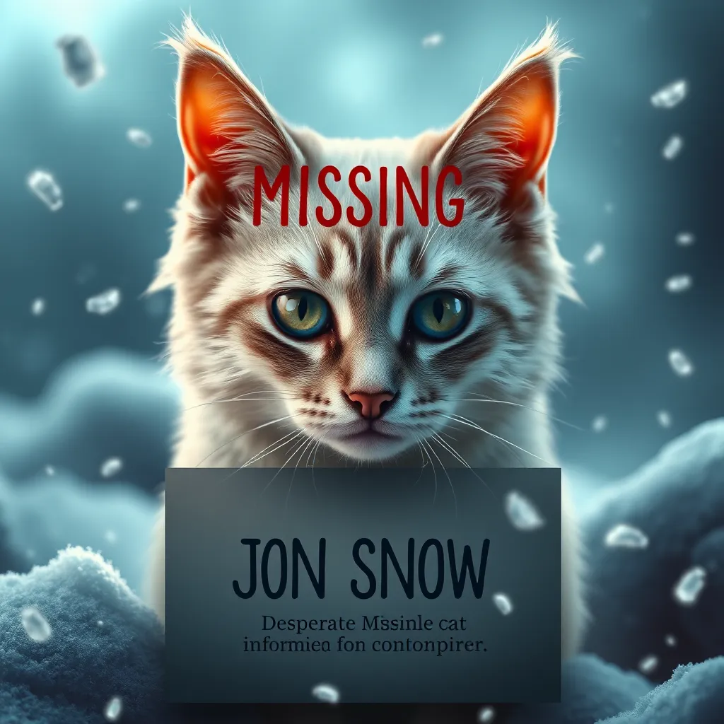 Desperate Search for Jon Snow: Missing Cat Appeal : MysteryLores