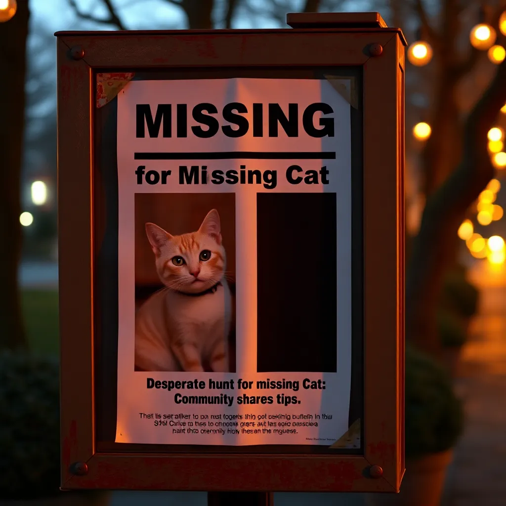 Desperate Hunt for Missing Cat: Community Shares Tips : MysteryLores