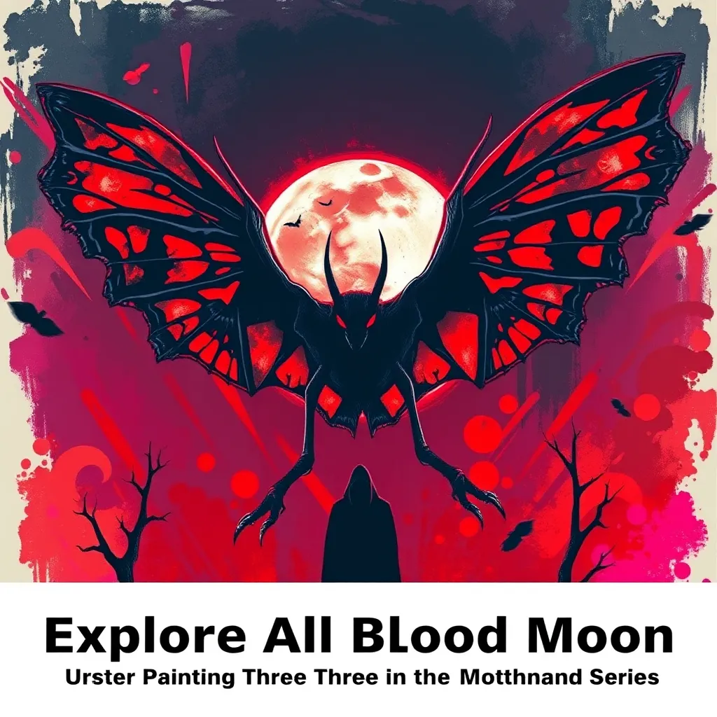 Explore Painting Three in the Mothman: Blood Moon Series : MysteryLores