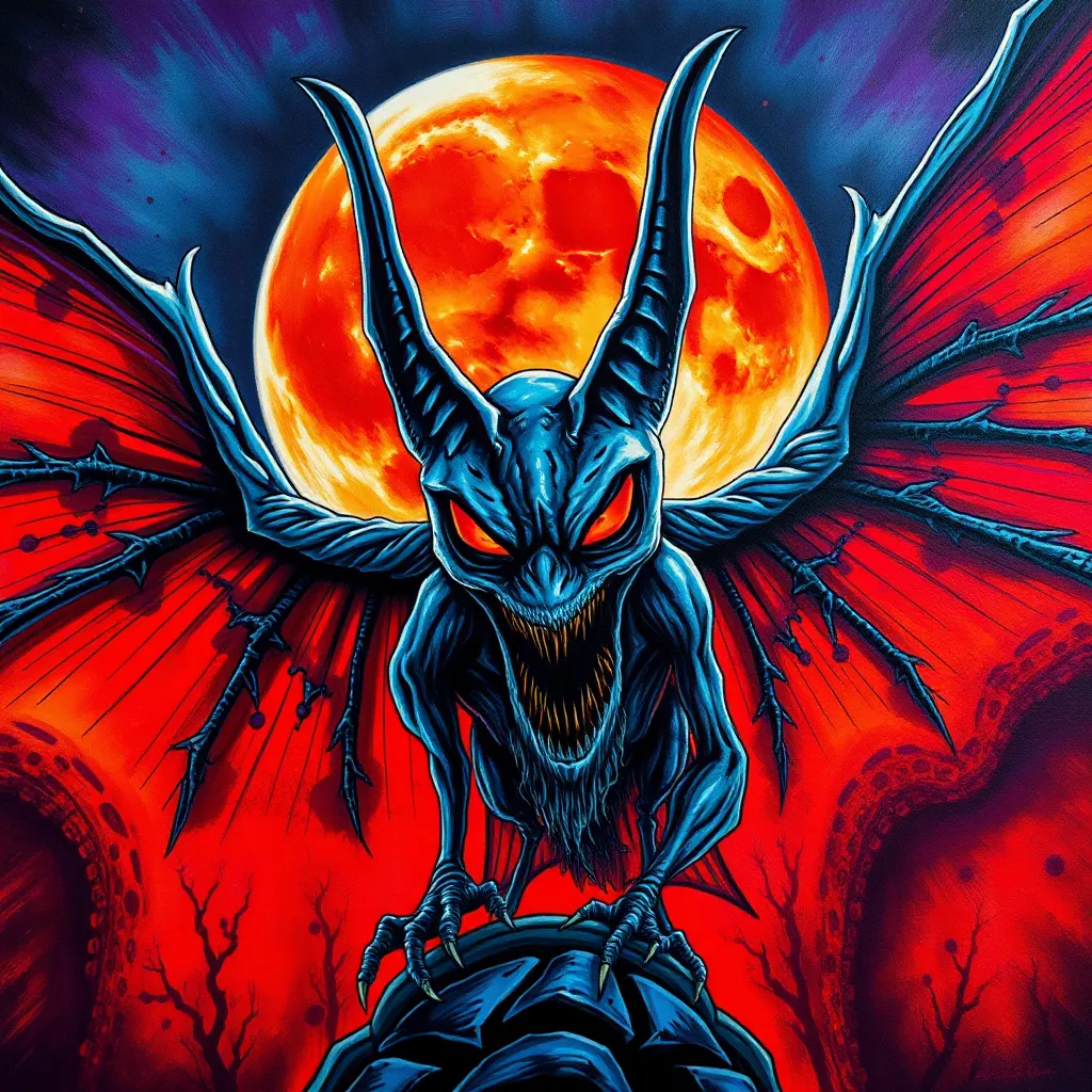 Explore the Blood Moon Mothman Painting Series! : MysteryLores