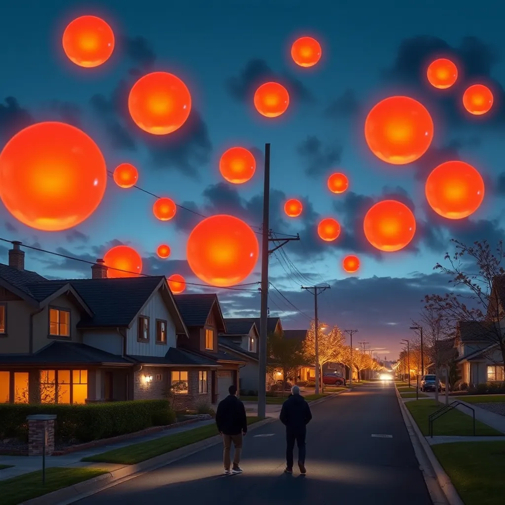 10 Orange Plasma Orbs Spotted Over Neighborhood on 4/24/25 : MysteryLores
