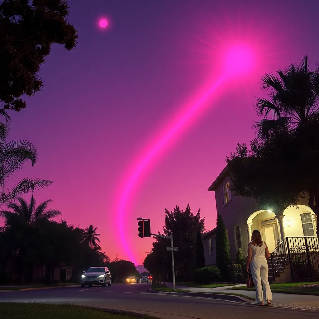 Strange Pink Light Spotted in Sky Northeast of Palo Alto : MysteryLores