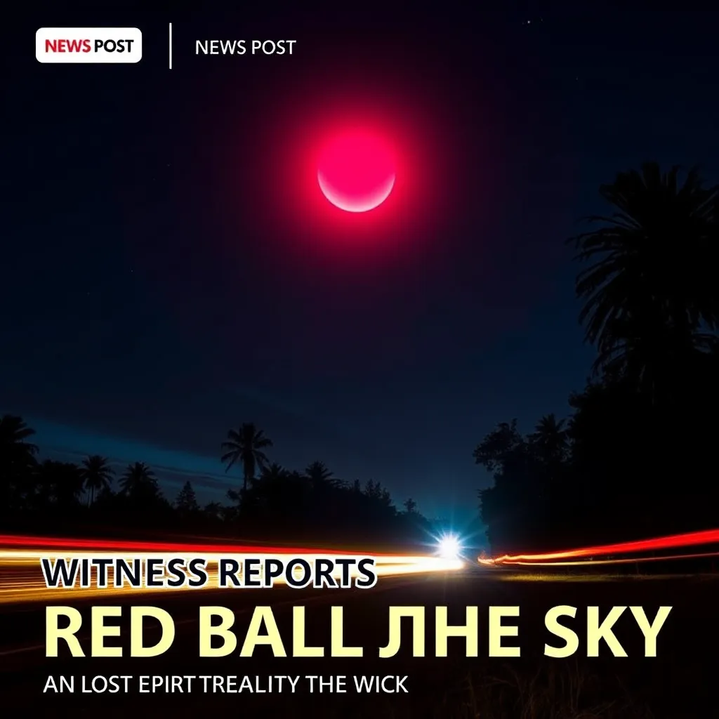 Witness Reports Red Ball of Light in the Sky : MysteryLores