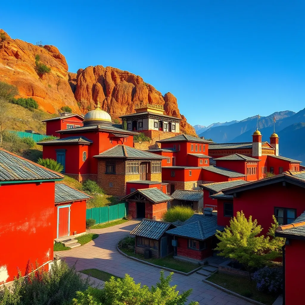 Exploring Seda's Red Houses Next to Tibetan Monastery : MysteryLores