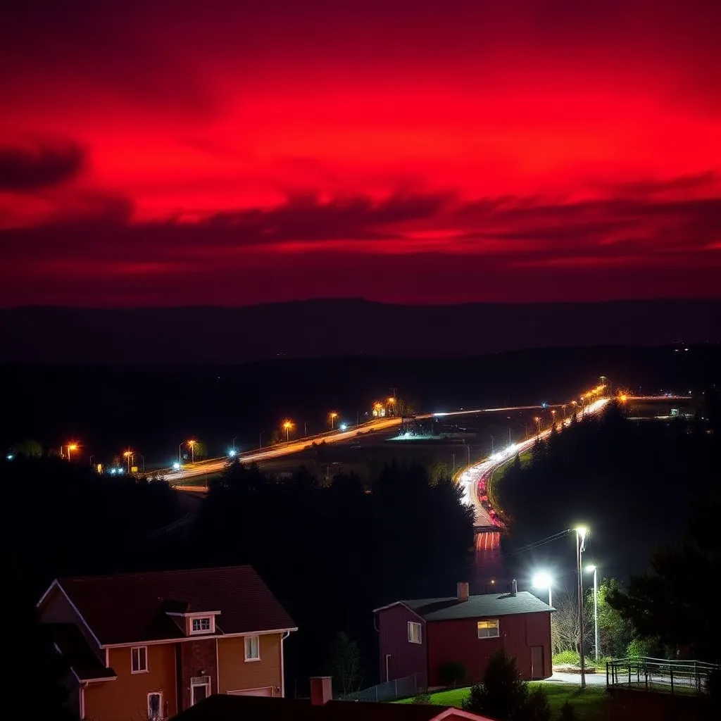 Bizarre Red Sky at 11:35 PM in Moosup, CT : MysteryLores