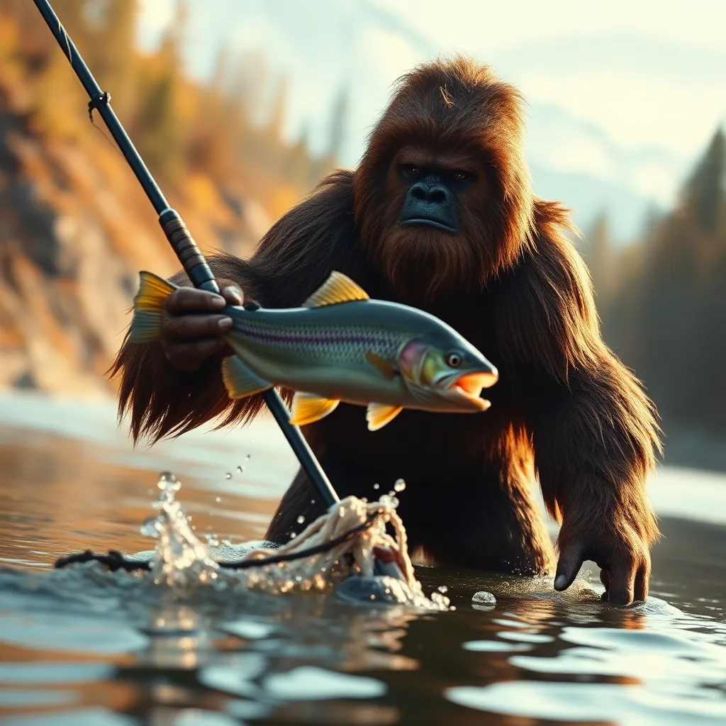 Sasquatch Spotted Fishing or Just a Trick of the Eye? : MysteryLores