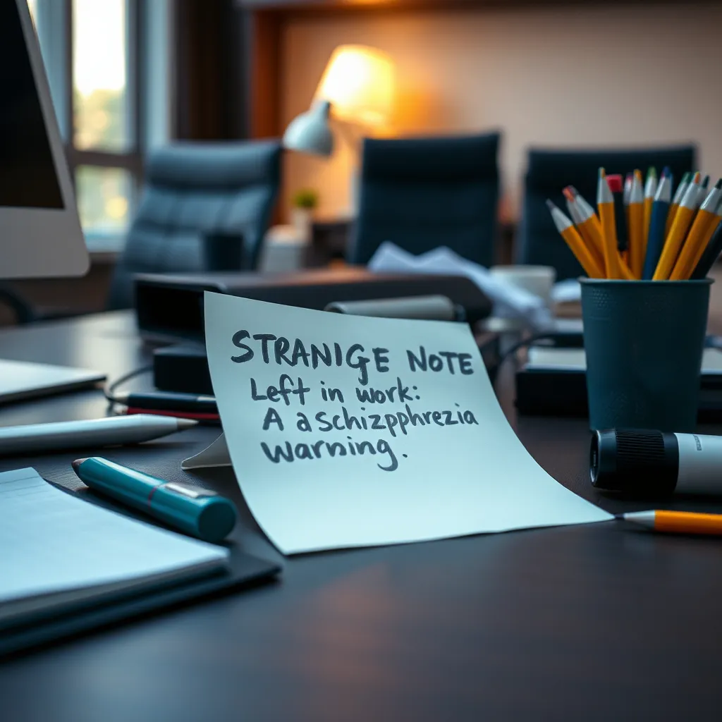 Strange Note Left at Work: A Schizophrenia Warning : MysteryLores