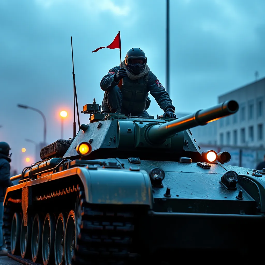 Tank Man Takes a Bold Stand on Top of the Tank : MysteryLores