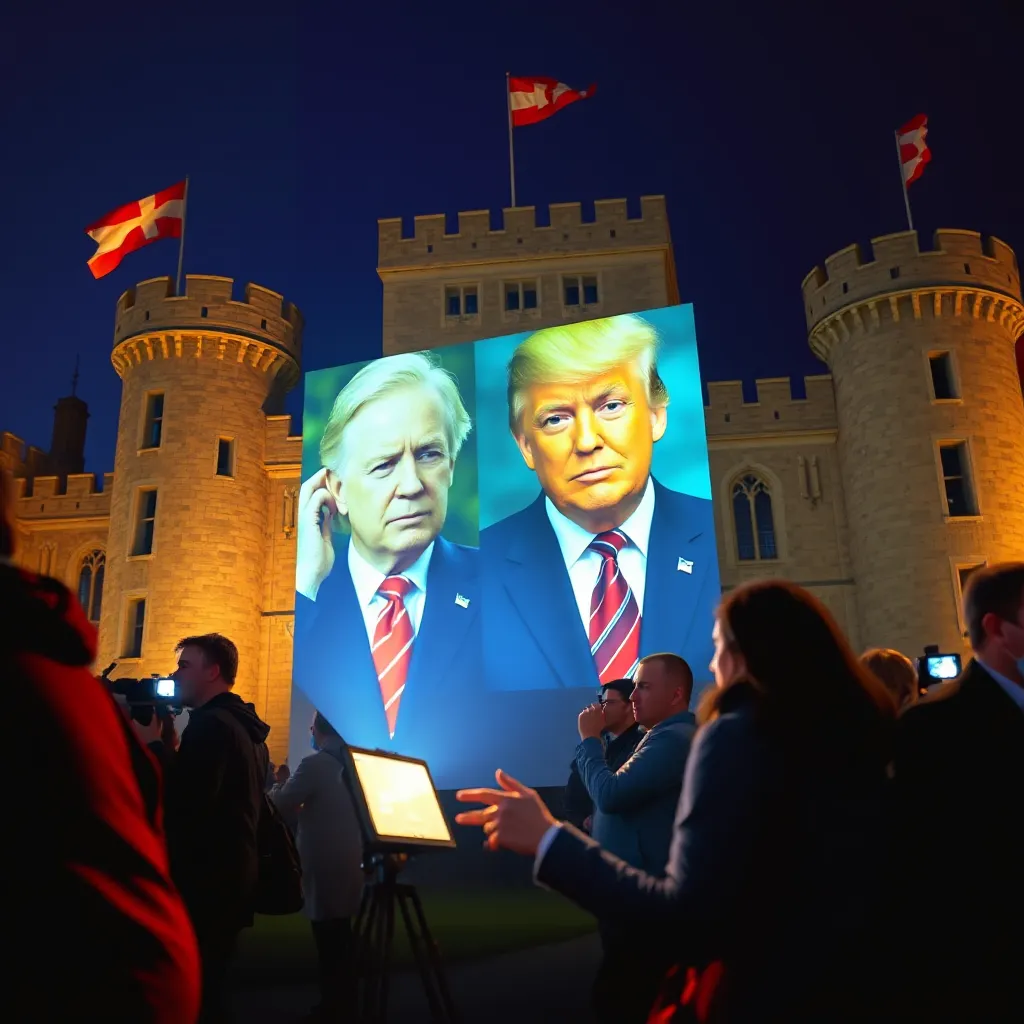 Four Arrested for Projecting Trump-Epstein Images at Castle : MysteryLores