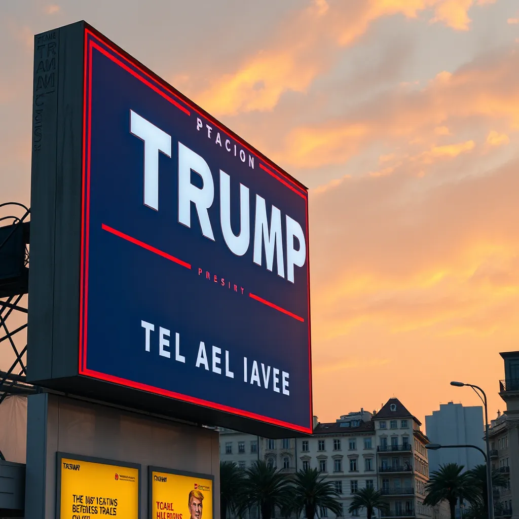 Trump's Bold Move: Signage Unveiled in Tel Aviv : MysteryLores